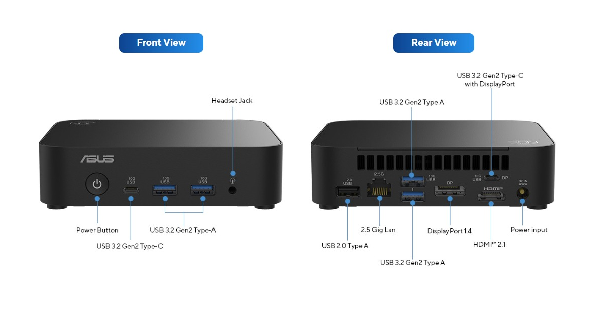 ASUS NUC Eseential Barebone Kit - Mini PC with Intel N150 Processor - HYKA